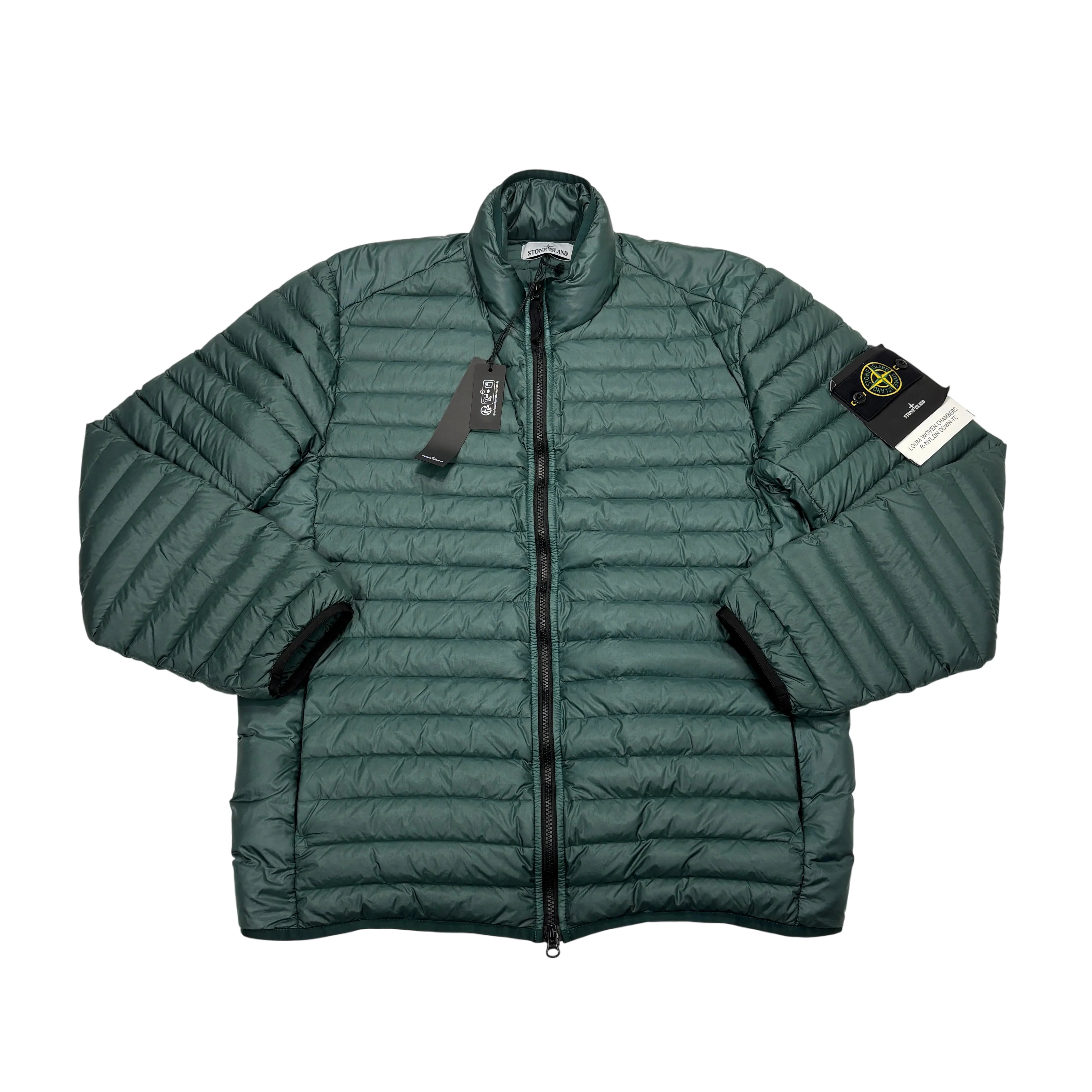 Stone Island Dark Green Loom Woven Chambers R-Nylon Down-TC Hoodless ...